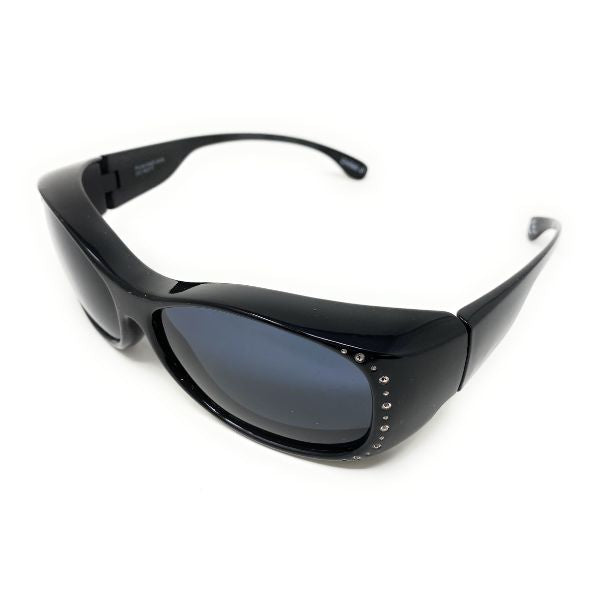 Polarised Sunglasses Optical Covers Over Spectacles BLACK Diamond Effe ...