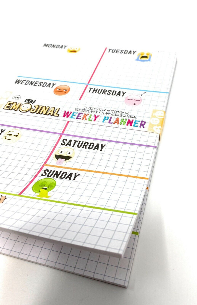 A5 Notepad Desk Pad Weekly Planner with Emoji Emoticons Twin Pack ...